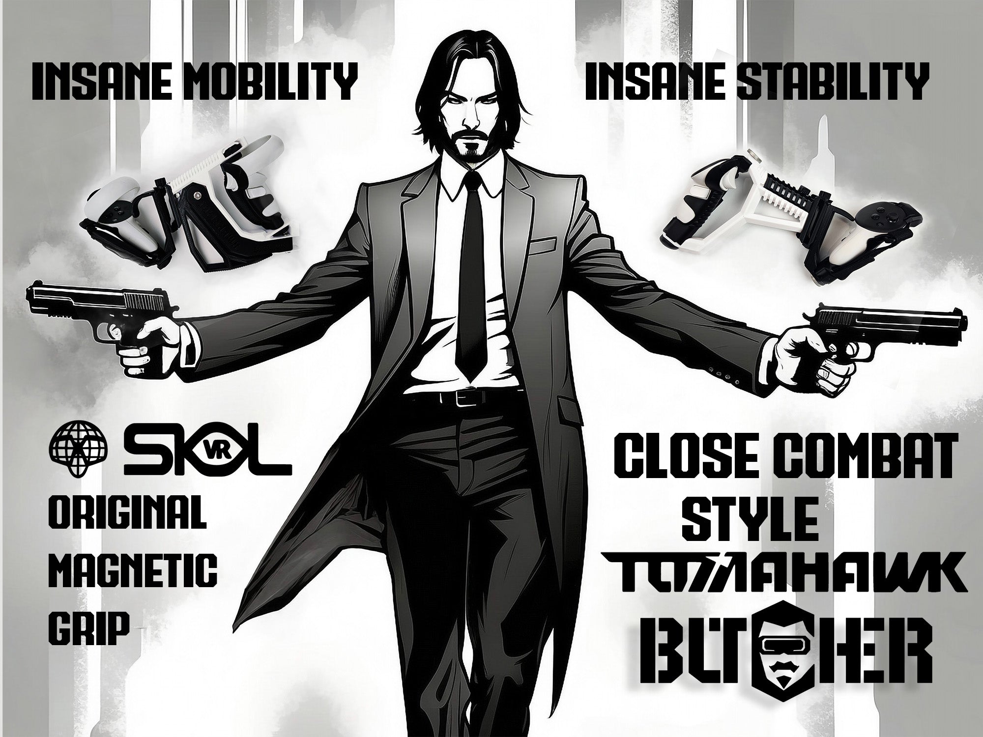 SKOLVR accessories, TOMAHAWK, BUTCHER, SMARTstock VR Gunstock