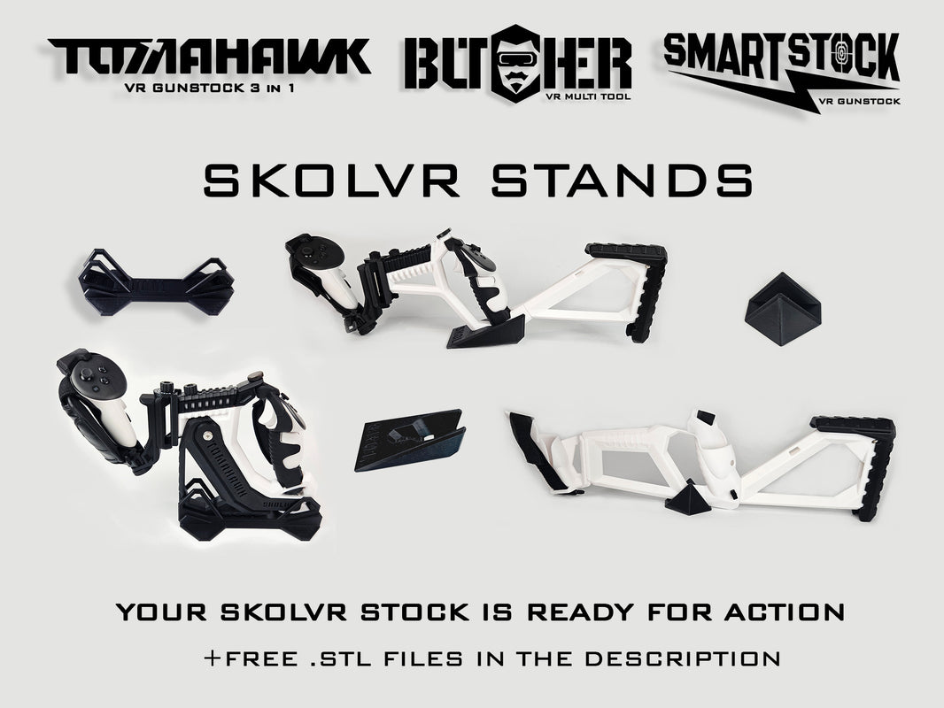 SKOLVR accessories, TOMAHAWK, BUTCHER, SMARTstock VR Gunstock